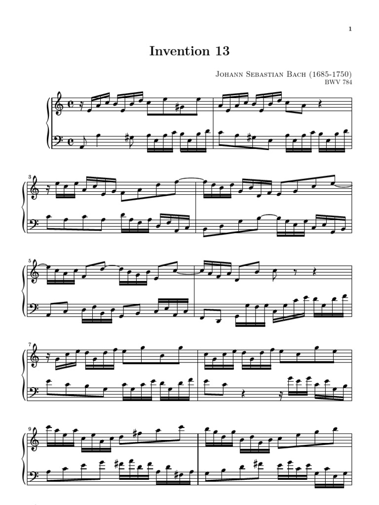 Bach Invention 13 a4 | Cantatas | Música de iglesia
