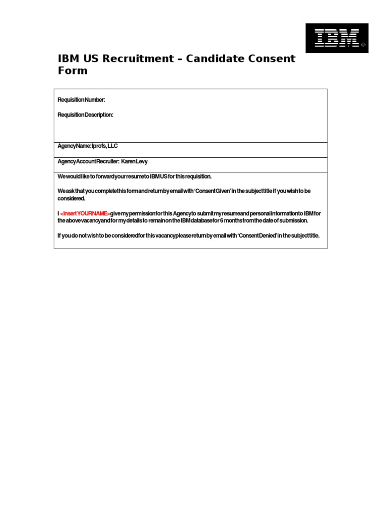 IBM US Candidate Consent Form | PDF