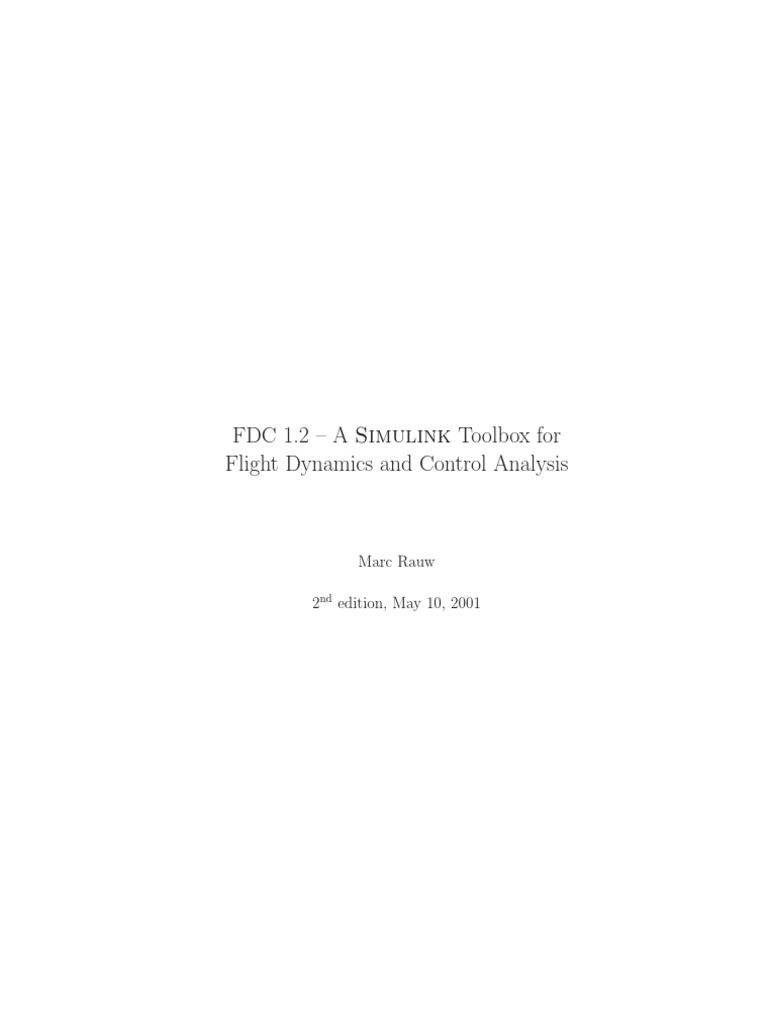 A Simulink Toolbox For Flight Dynamics and Control Analysis | PDF