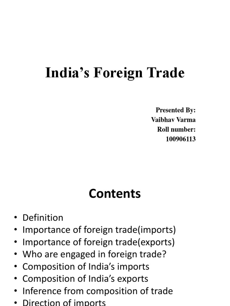 India's Foreign Trade | PDF | Trade | Exports