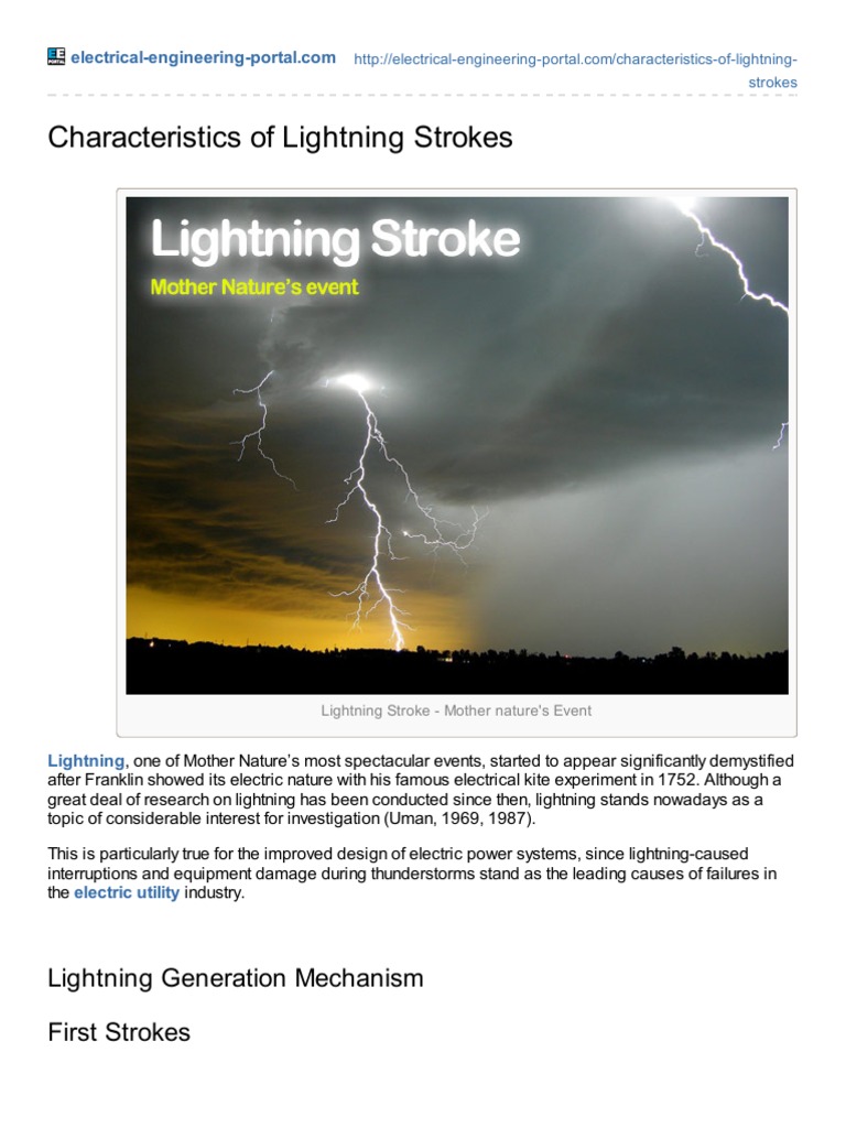 Characteristics of Lightning Strokes | Lightning | Electromagnetism