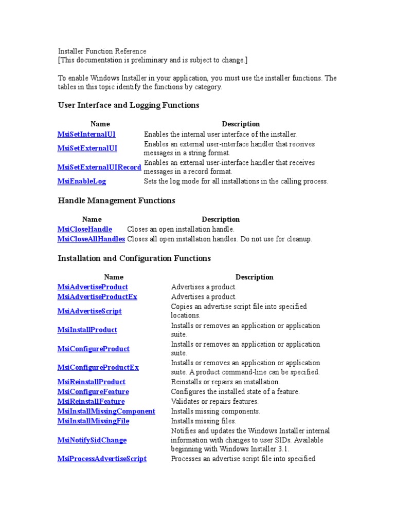 Windows Installer Function Overview | PDF | Windows Registry | Computer ...