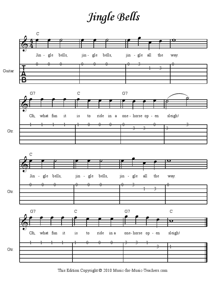 Guitar Jingle Bells Chords