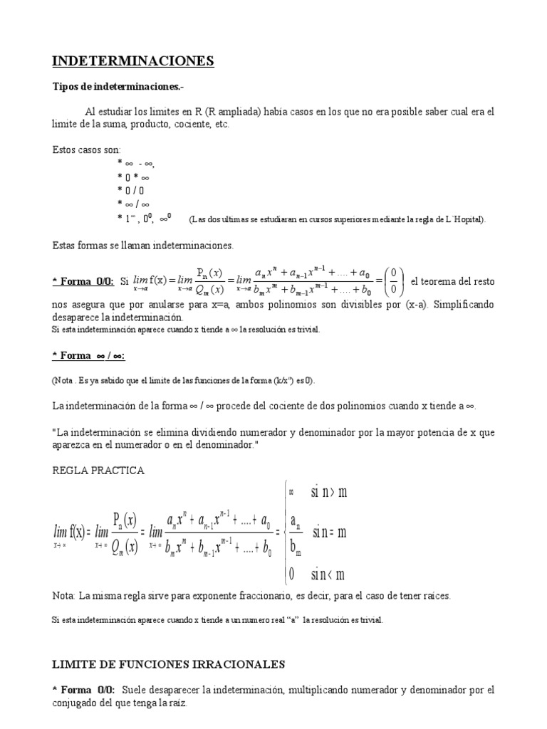 119 - Limites (Teoria Indeterminaciones) | PDF