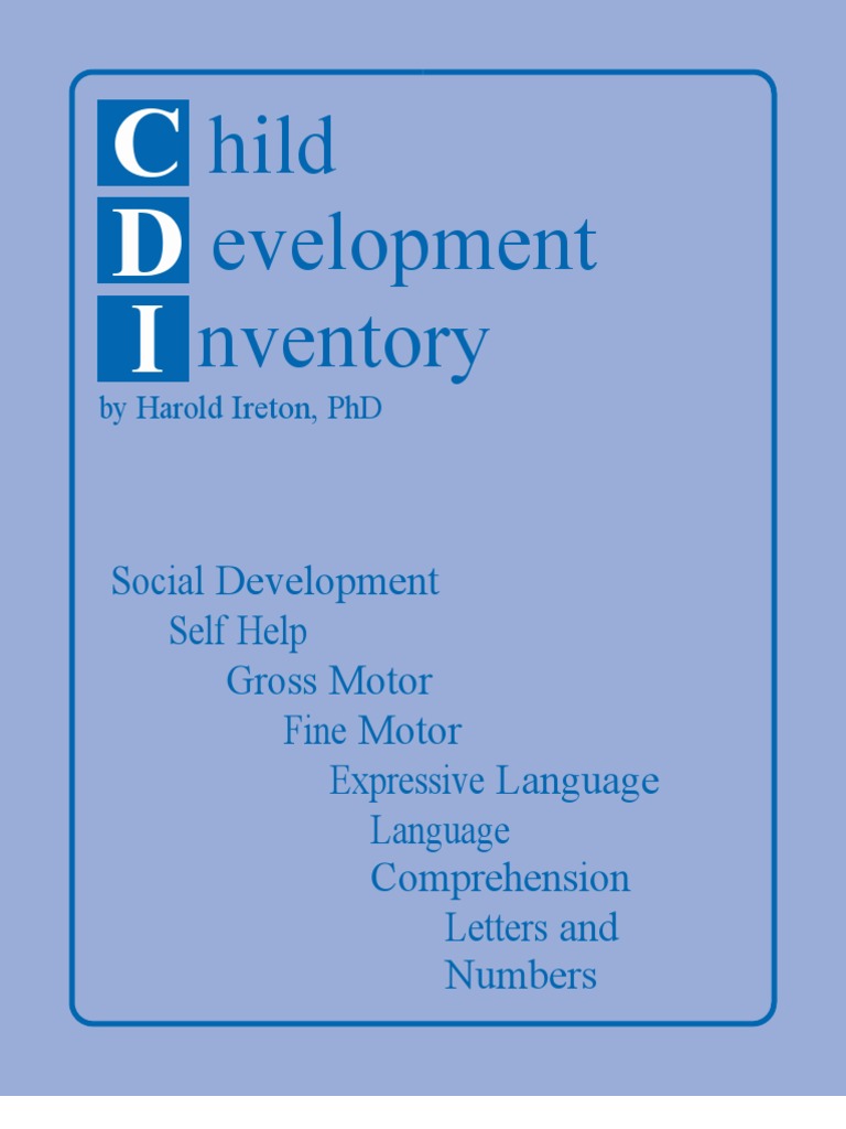 Cdi Manual | Child Development | Psychological Testing