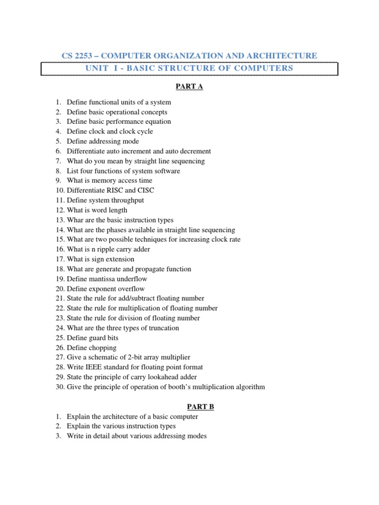 CS2253 Computer Organization and Architecture QBANK2 | PDF | Cpu Cache | Random Access Memory