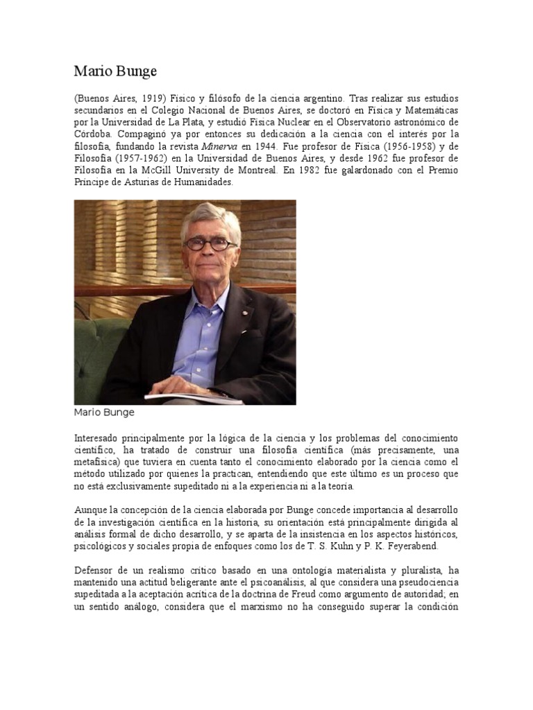 Mario Bunge | PDF | Science | Filosofía de la Ciencia
