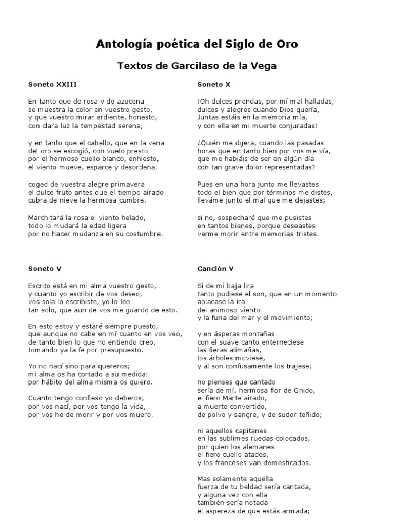 Antología Poética del Siglo de Oro | PDF | Poesía