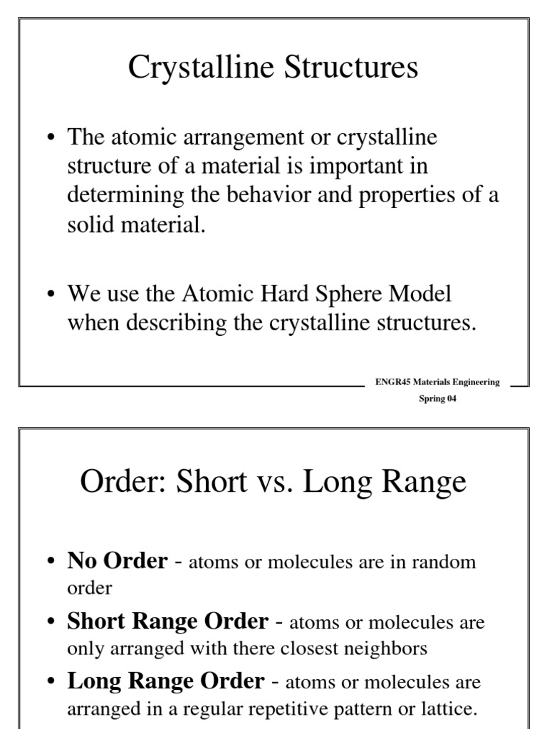 Crystal Structures of Materials PDF | PDF | Crystal Structure | Crystal