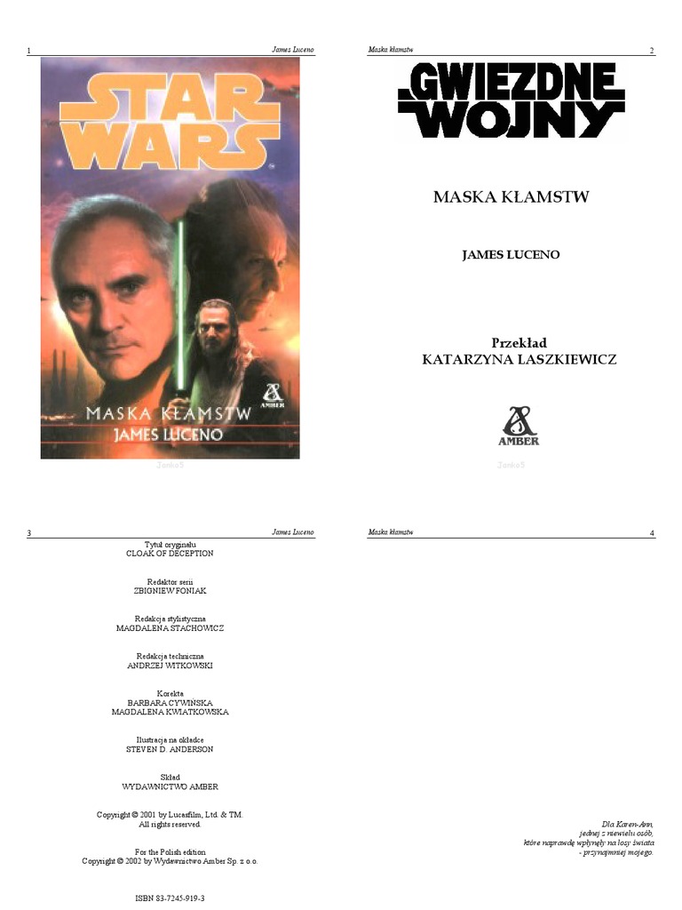 Luceno James - Maska Kłamstw PDF | PDF