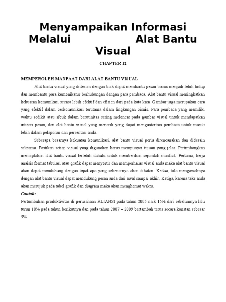 12 Menyampaikan Informasi Melalui Alat Bantu Visual | PDF