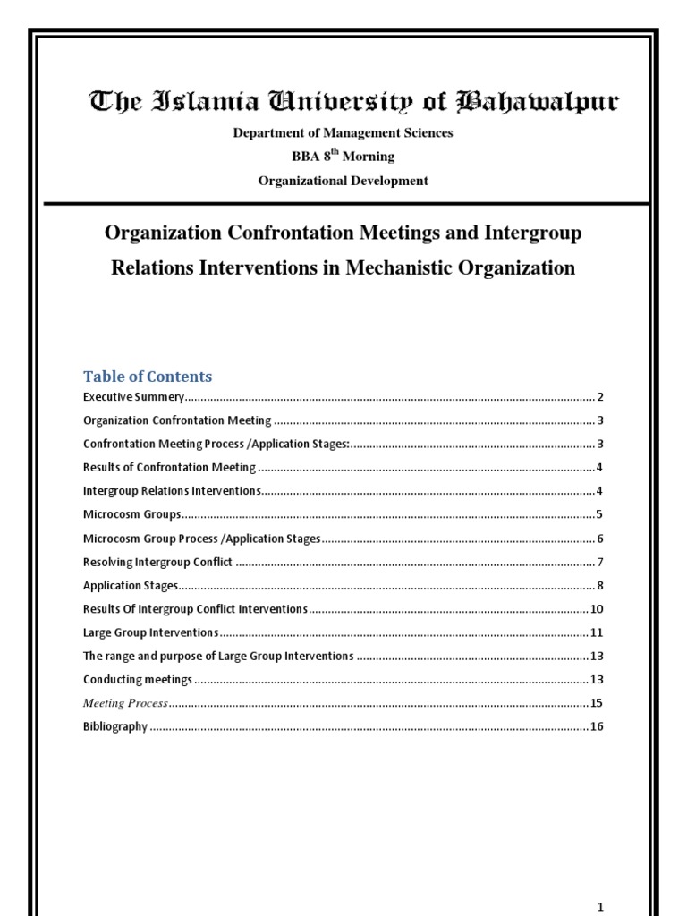 Organization Confrontation Meeting Final Report | PDF | Social ...