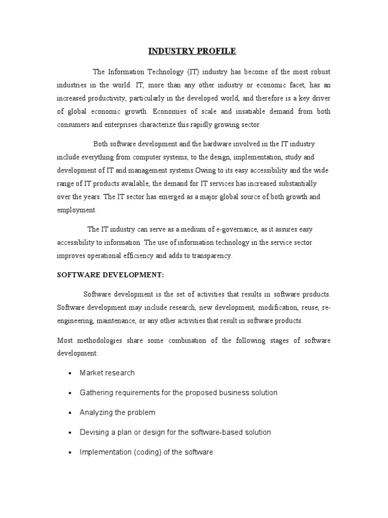 Industry Profile | Recruitment | Consultant