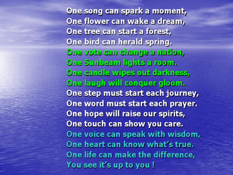 The Power of One: Inspirational Poem | PDF