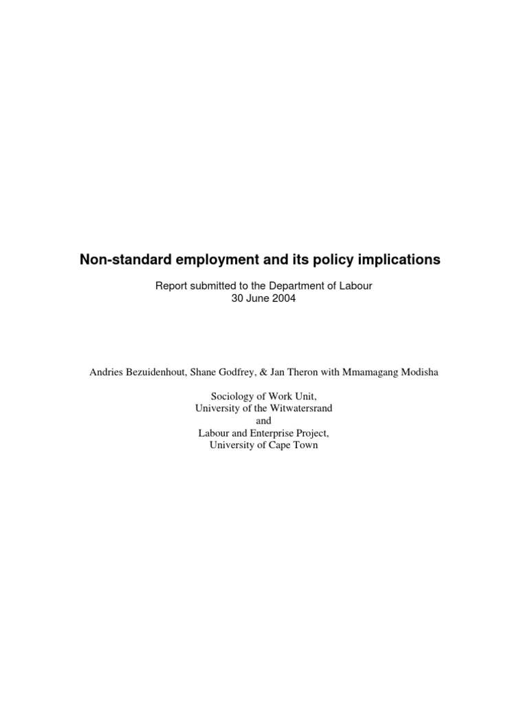 Non-Standard Employment PDF | PDF | Labour Economics | Employment