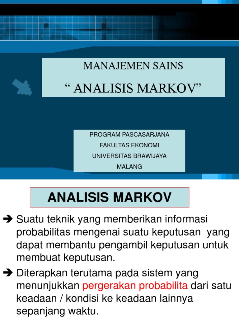 Analisis Markov | PDF