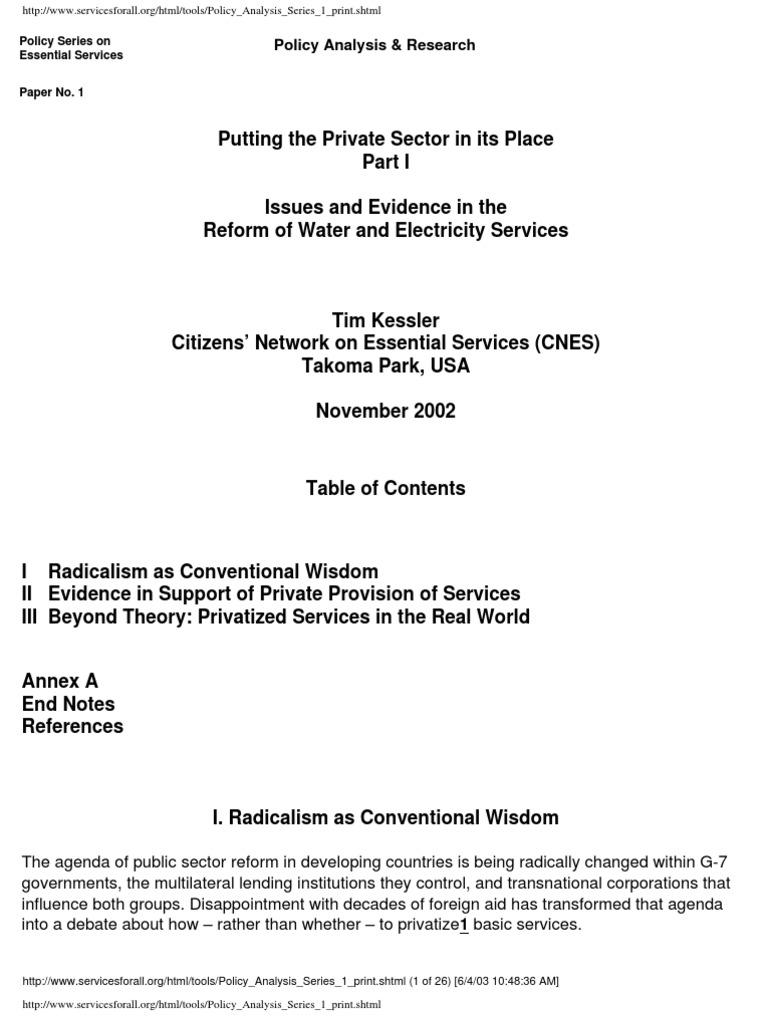 Policy Analysis Series 1 PDF | Download Free PDF | Public–Private ...