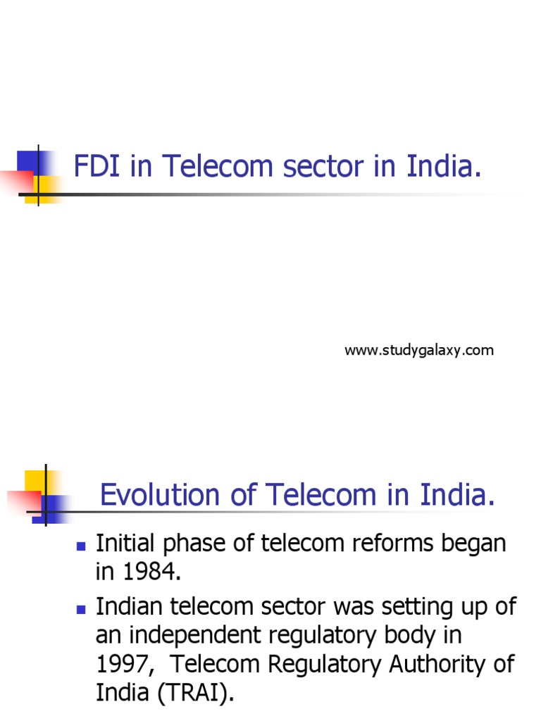 FDI in Telecom Sector in India | PDF | Communication | Telecommunications