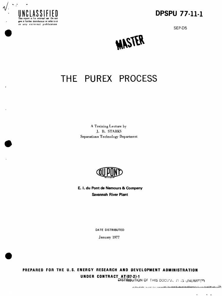 Overview of the PUREX Process | PDF | Distillation | Nitric Acid