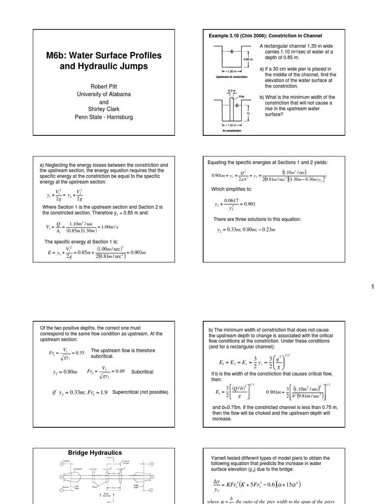 Water Surface Profiles | PDF | Continuum Mechanics | Gases