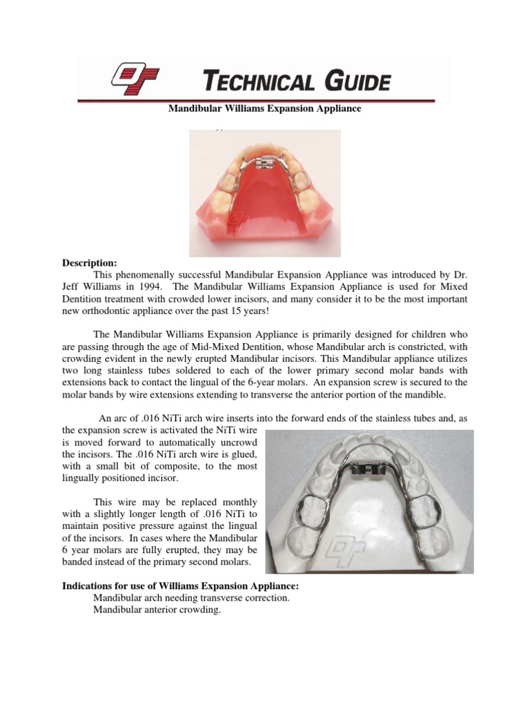 Orthodontists: Williams Expander Guide | PDF | Dentistry Branches | Mouth