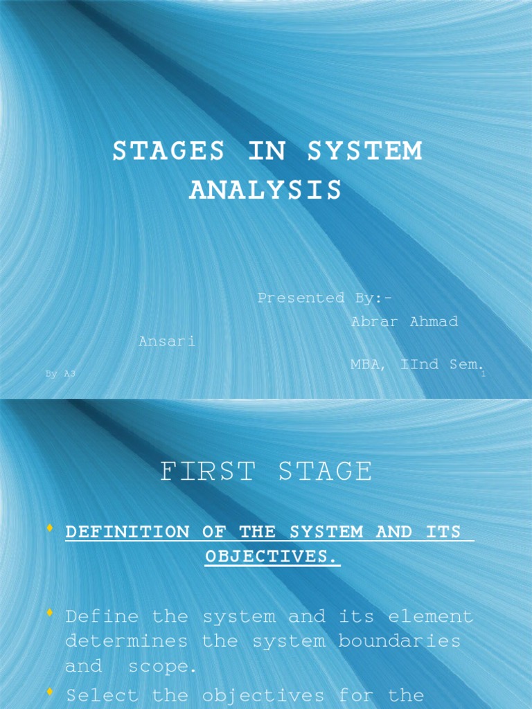 Stages in System Analysis | PDF