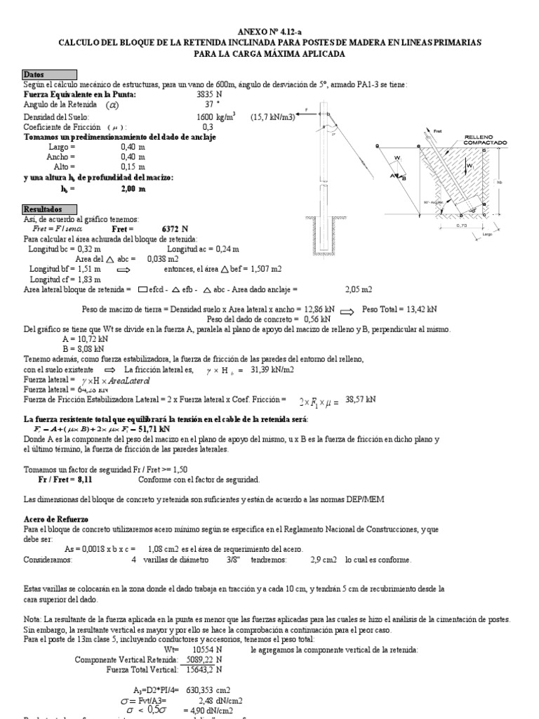 Calculo de Las Retenidas | PDF | Métodos y materiales de enseñanza ...