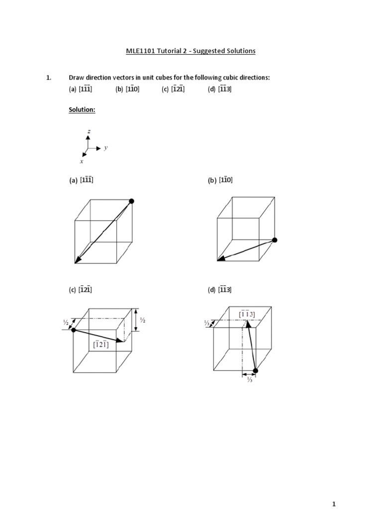 MLE1101 - Tutorial 2 - Suggested Solutions | PDF | Condensed Matter Physics | Mineralogy