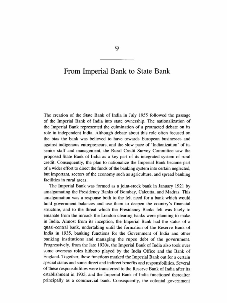 Imperial Bank of India | PDF | Board Of Directors | Central Banks