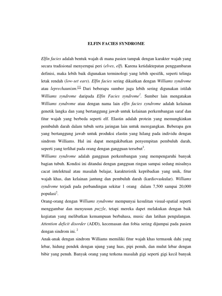 Elfin Facies Syndrome | PDF | Kesehatan Holistik | Sains & Matematika