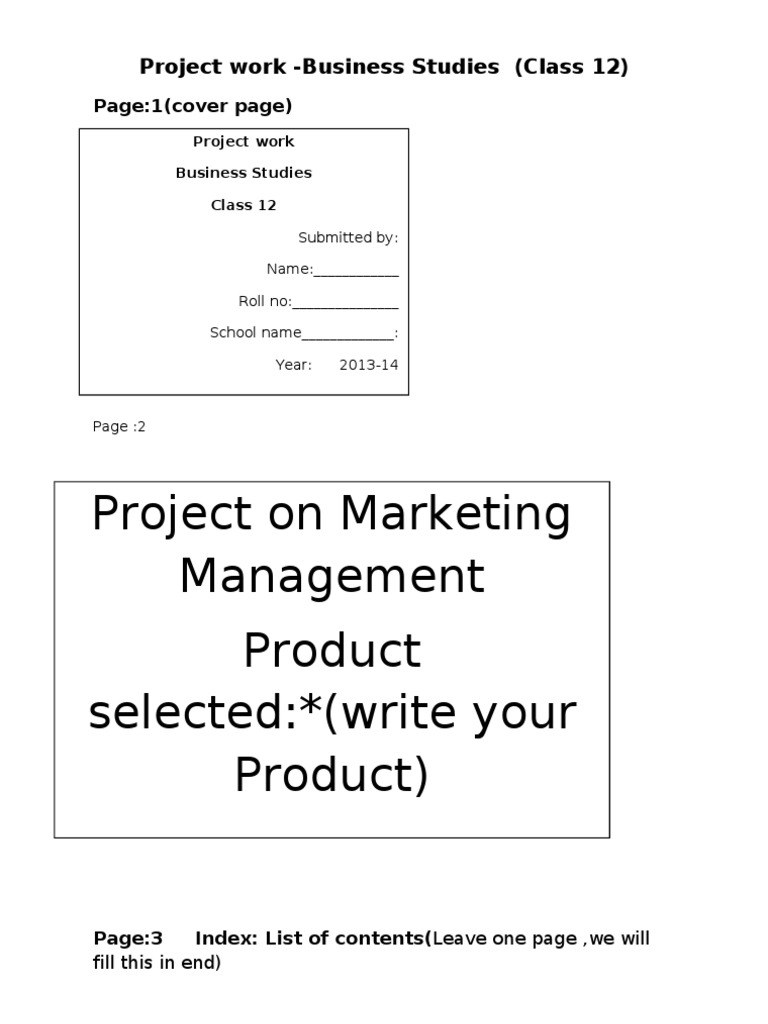 Business Studies Project Cover Page | PDF | Warehouse | Marketing