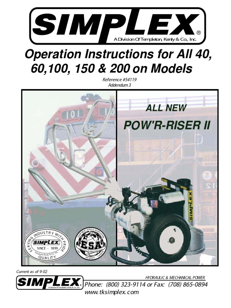 Je Ja 40-200 Ton Power Riser | PDF