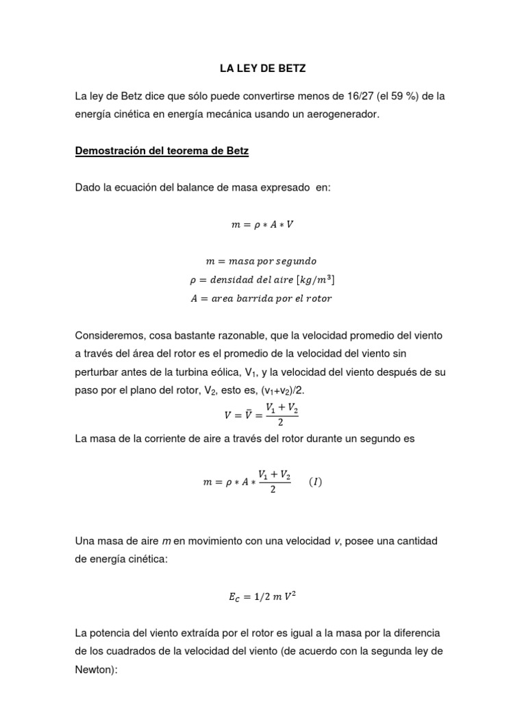 La Ley de Betz | PDF
