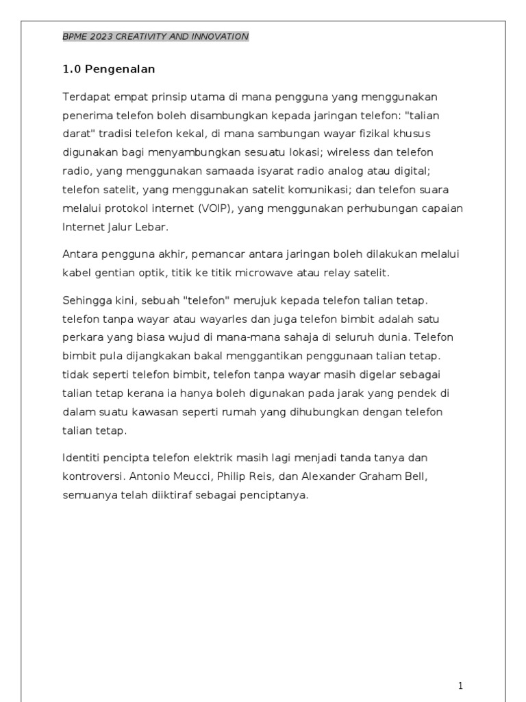 Sejarah Telefon Secara Ringkas The Telephone History | PDF
