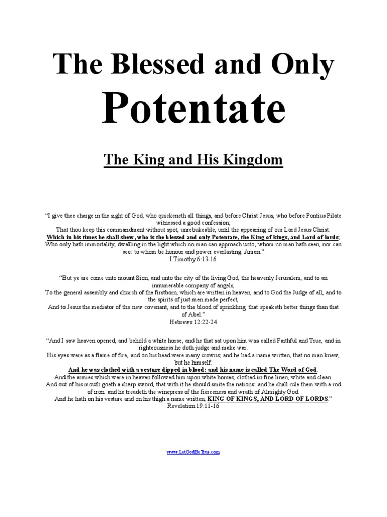 Blessed and Only Potentate PDF | PDF | Acts Of The Apostles | John The ...