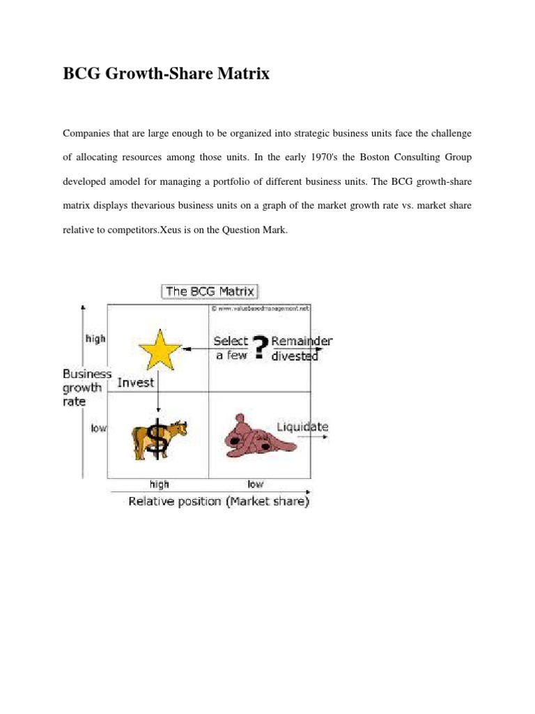 BCG Growth-Share Matrix Explained | PDF