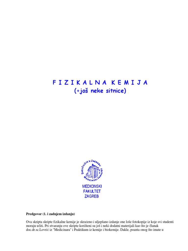 Klasan Skripta Iz Fizikalne | PDF