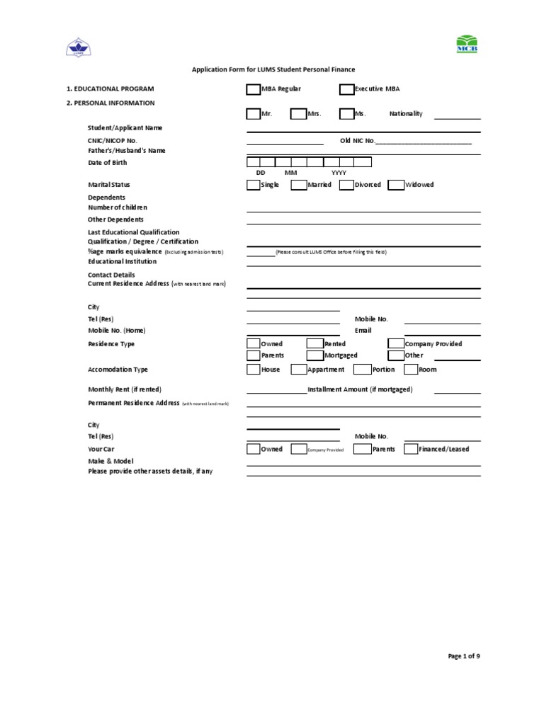 SPL Application Form PDF | PDF | Loans | Cheque