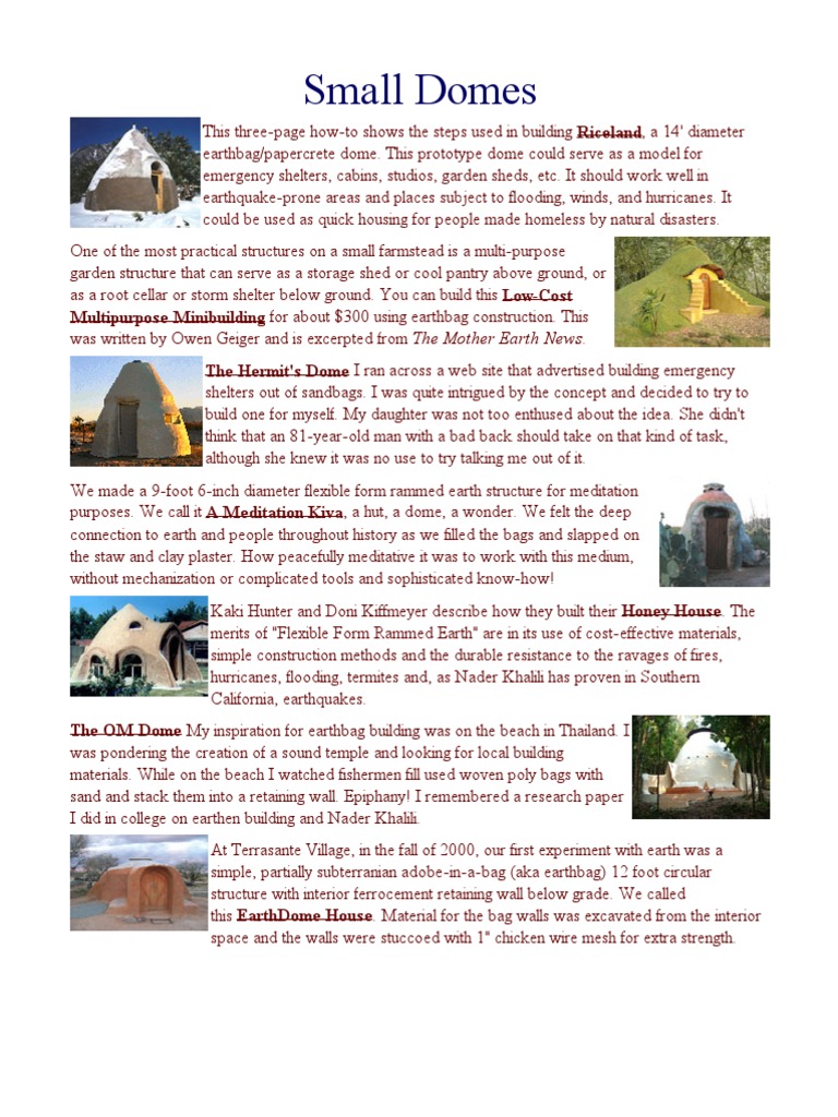 Small Earthbag Domes | PDF | Building Engineering | Building