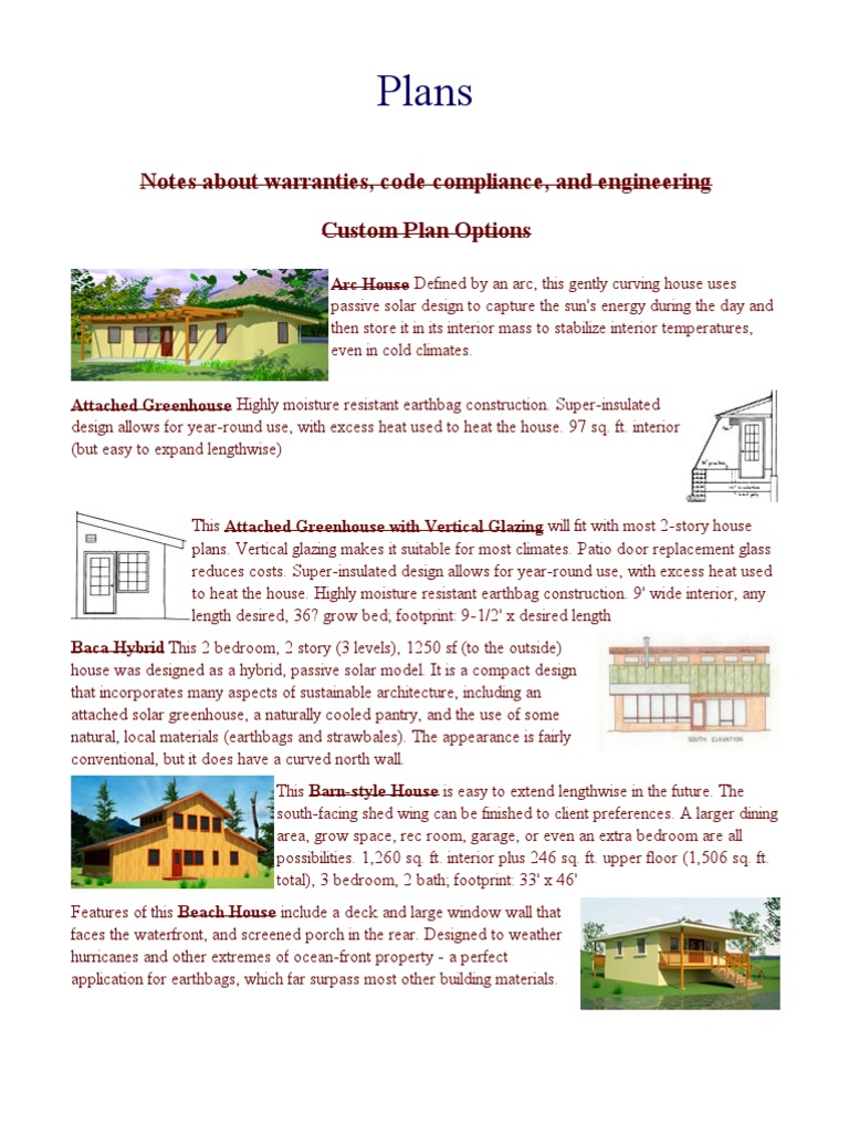 Earthbag Building Plans | PDF | Kitchen | Bedroom