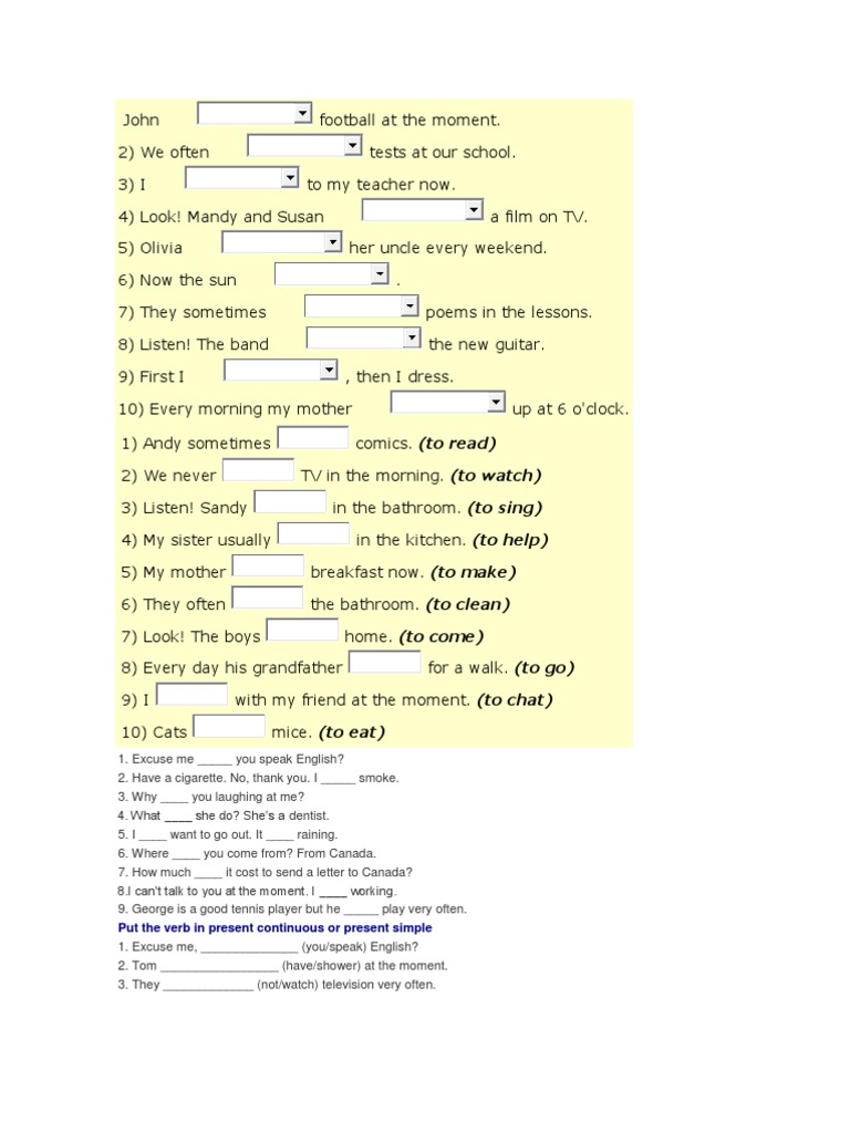 Present Simple Vs Cont | PDF | Foreign Language Studies