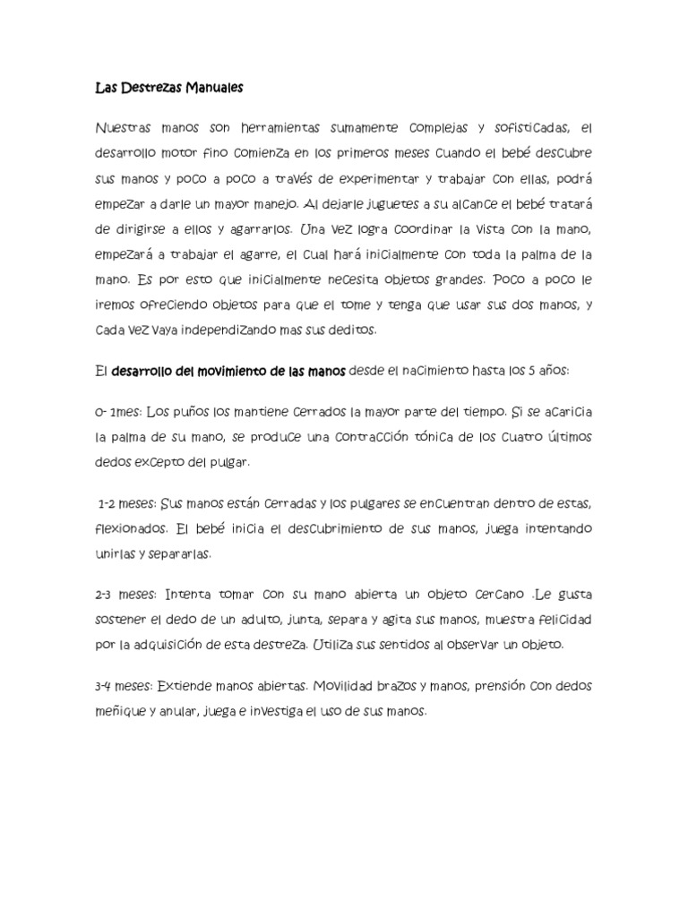 Destrezas Manuales | PDF | Mano | Papel