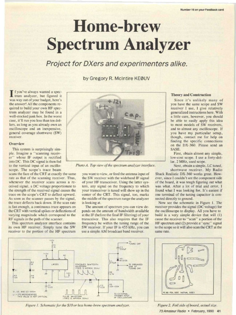Homebrew Spectrum Analyzer | PDF | Cathode Ray Tube | Capacitor