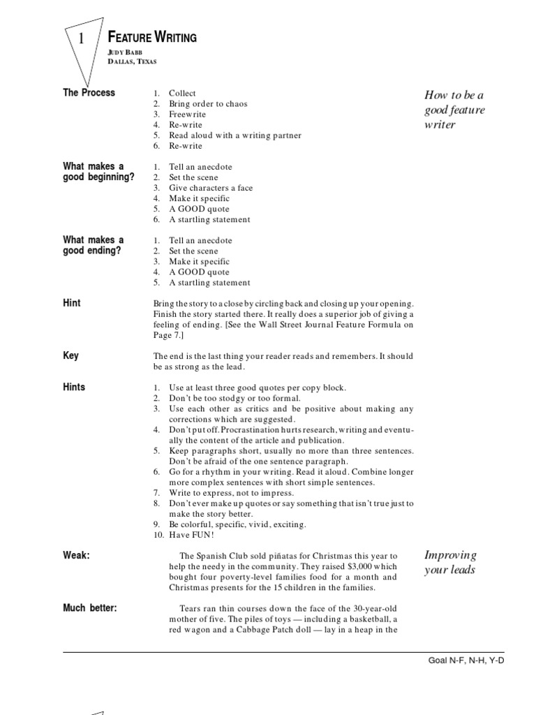 Good Feature Writing | PDF | Newspaper And Magazine