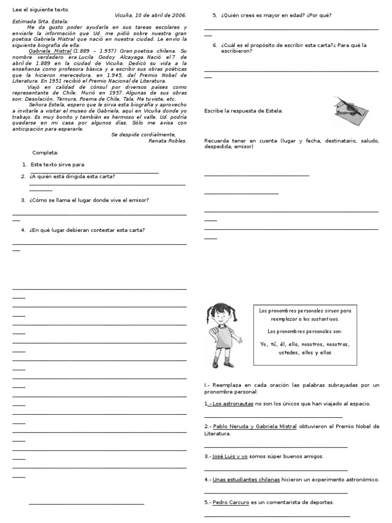 Guía Comprension Lectora (Carta) | PDF