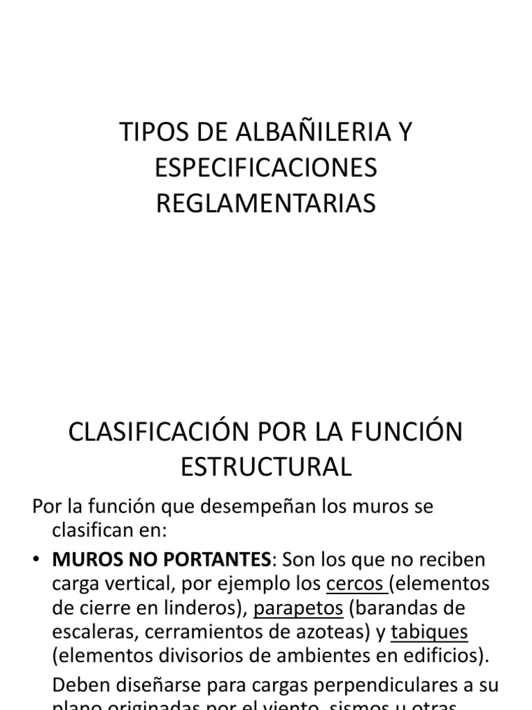 Tipos de Albañileria y Especificaciones Reglamentarias | PDF | Hormigón ...