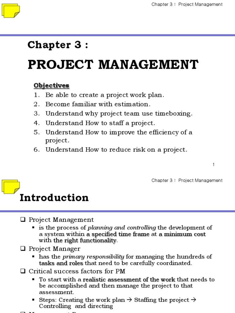 Chapter 3 Project Management | PDF | Project Management | Production ...