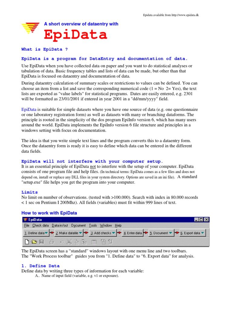 Epidata: What Is Epidata ? Epidata Is A Program For Dataentry and ...