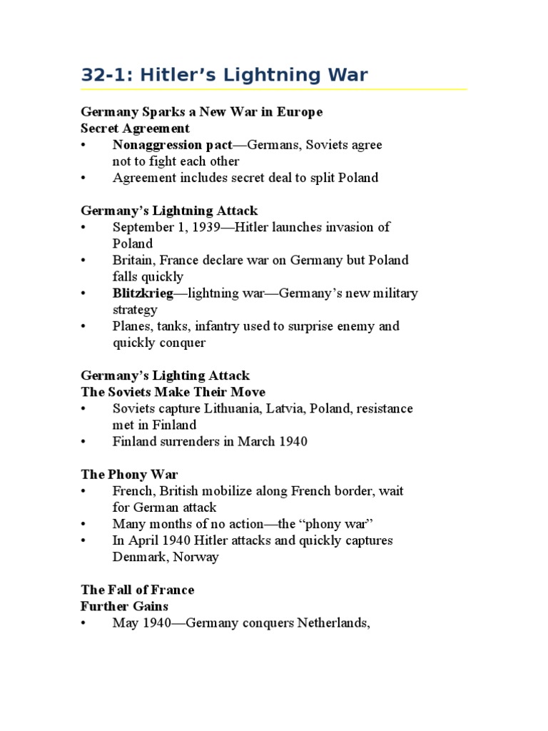 32 1 Hitler's Lightning War | Download Free PDF | Allies Of World War ...