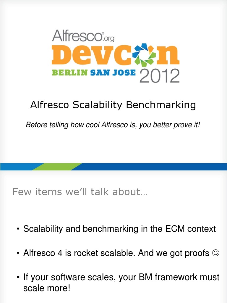 Columbro - Alfresco 4 Scalability and Benchmarking | PDF | Scalability | Apache Solr